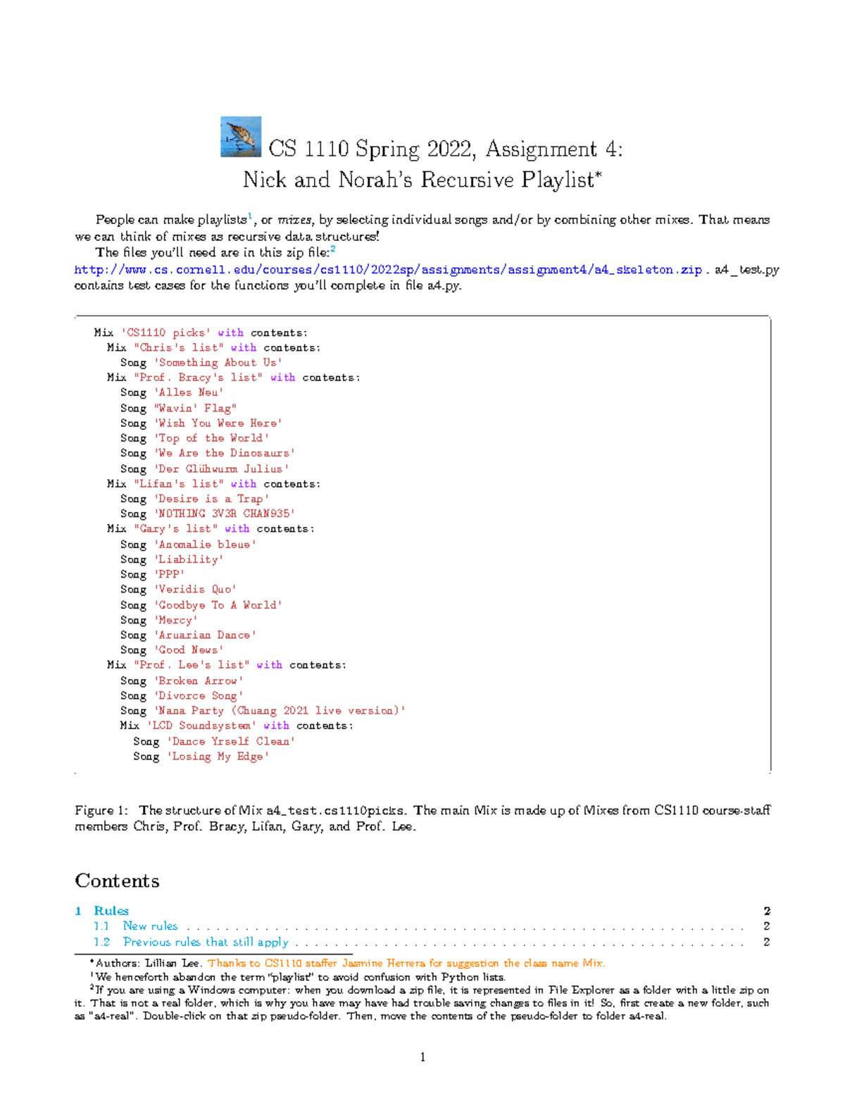 A4 - CS 1110 Recursive Playlist Homework Assignment - Studocu