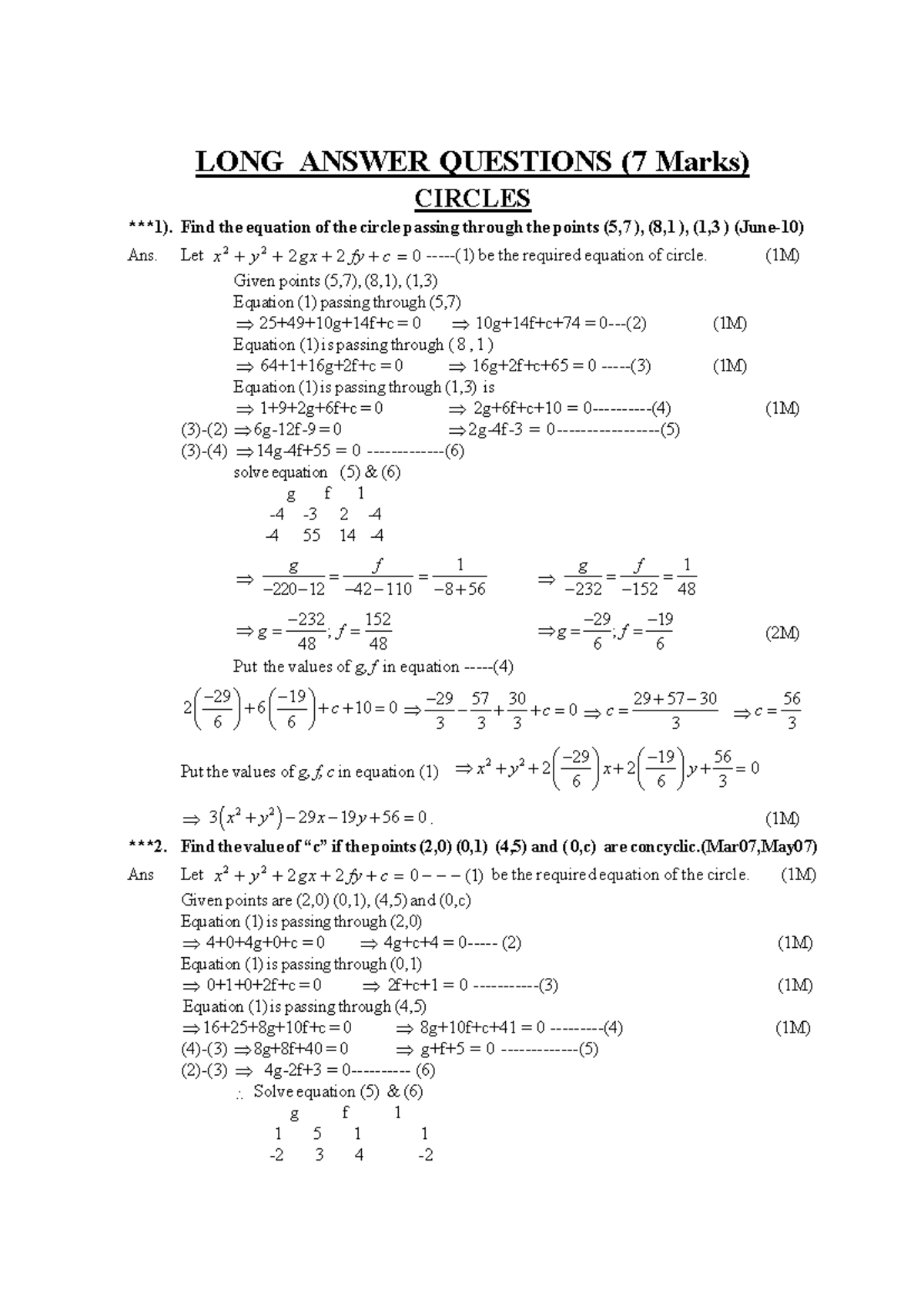 Maths 2B Final Exam: Circle Equations and Properties Study Material ...