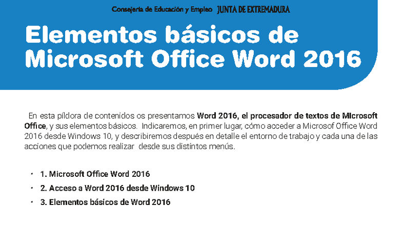 Elementos Básicos de Microsoft Office Word 2016 - Studocu