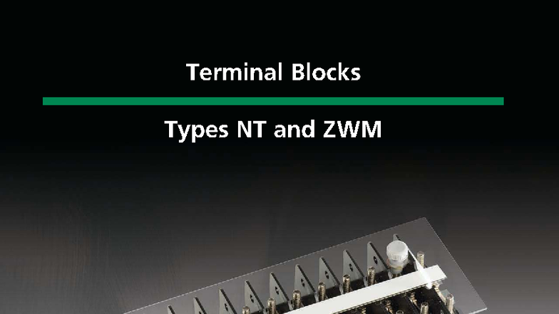 States Terminal Blocks - Terminal Blocks Types NT and ZWM • Unit-pole ...