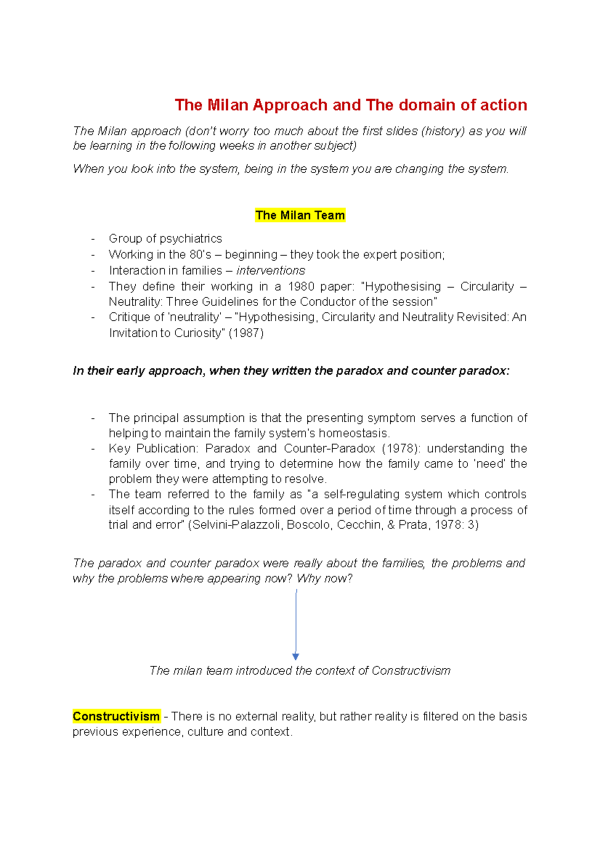 **Milan Approach: Exploring Hypothesizing, Circularity, and Neutrality ...