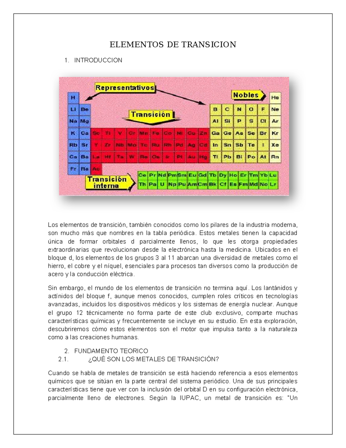 Elementos de Transición: Propiedades y Aplicaciones (DE Transición 14 ...