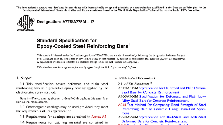 ASTM A775/A775M-17 Standard Specification for Coated Steel Reinforcing ...