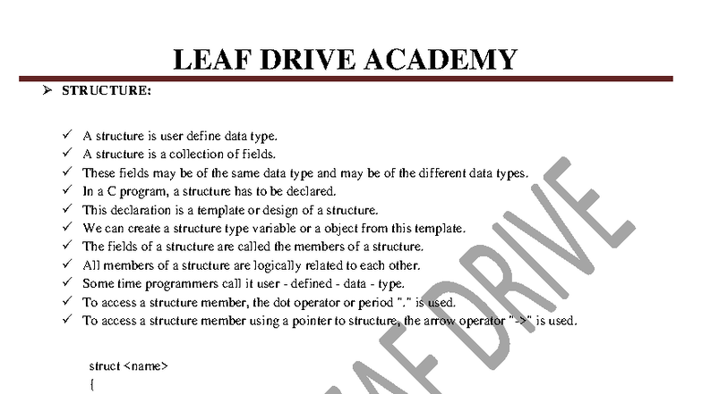 C Programming Structures and User Defined Functions (PS UNIT 1) - Studocu
