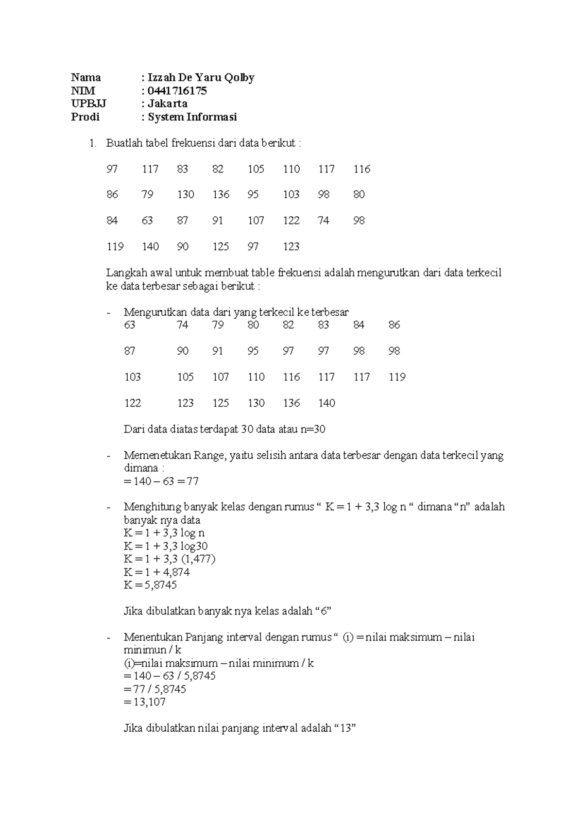 Tugas 1: Analisis dan Visualisasi Data (Prodi Sistem Informasi) - Studocu