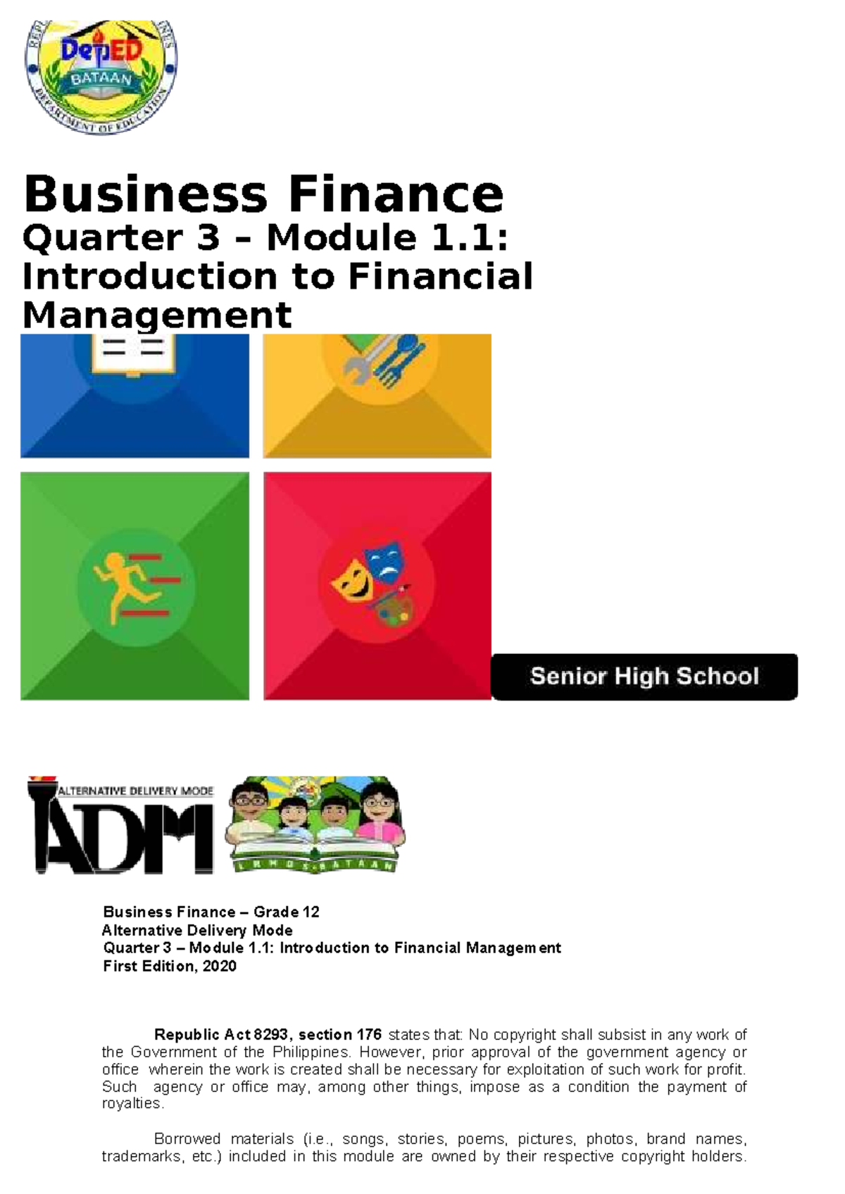 Business Finance 12 Q3 Mod 1: Intro to Financial Management - Studocu