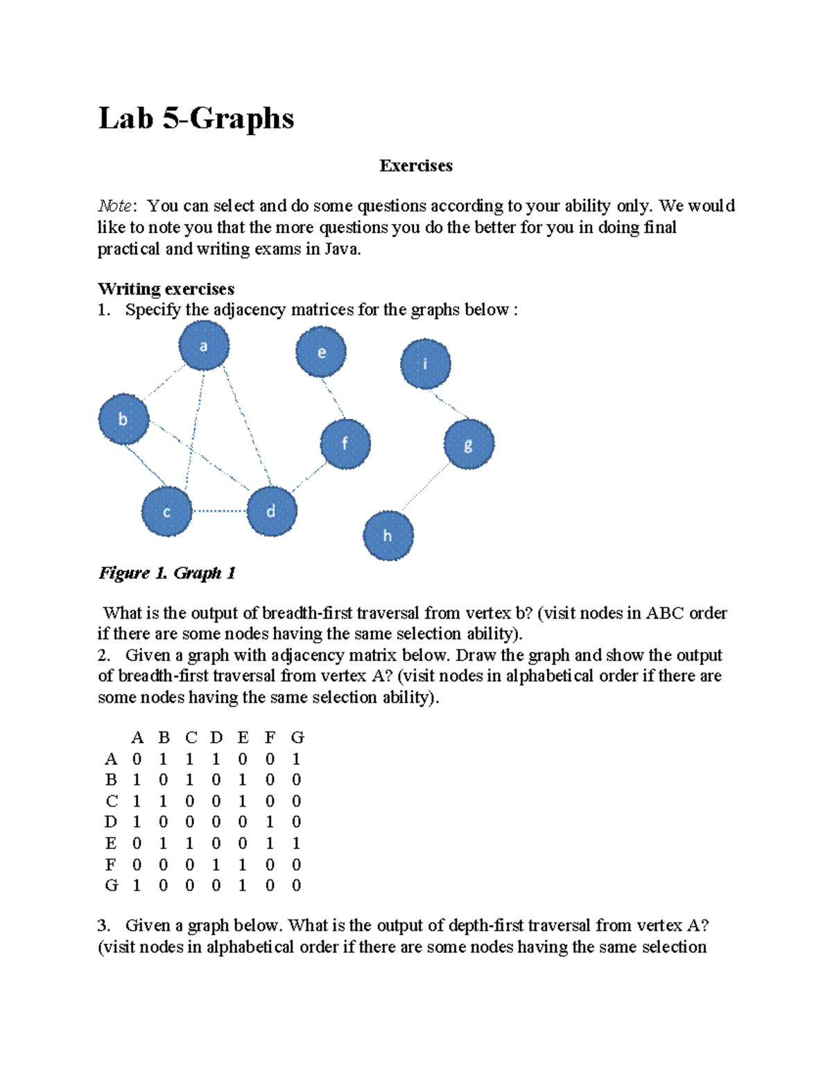 Lab 5 - Graphs - LAVB - Lab 5-Graphs Exercises Note: You can select and ...