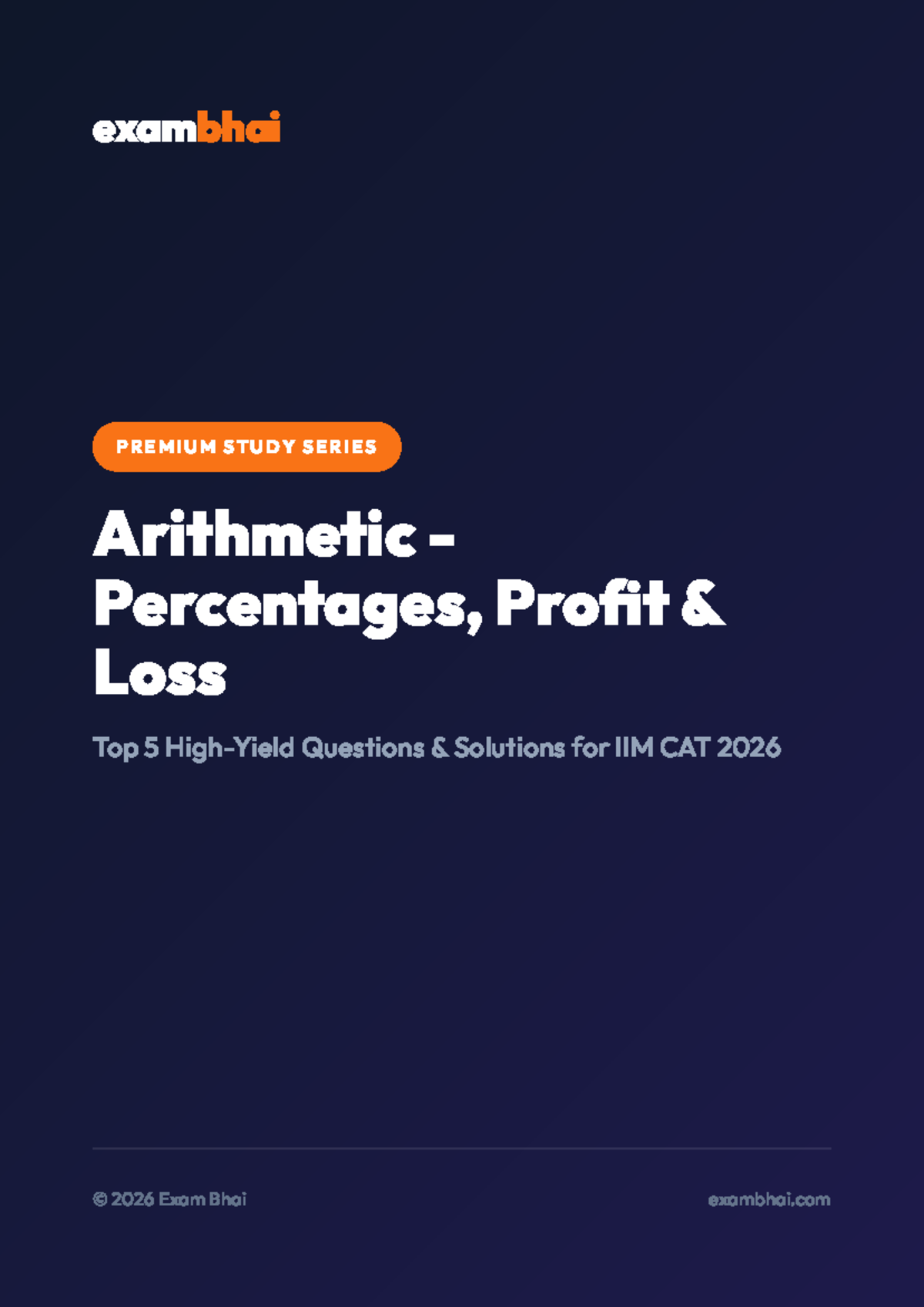 IIM CAT 2026 Arithmetic Percentages & Profit Loss Top Qs Solutions ...