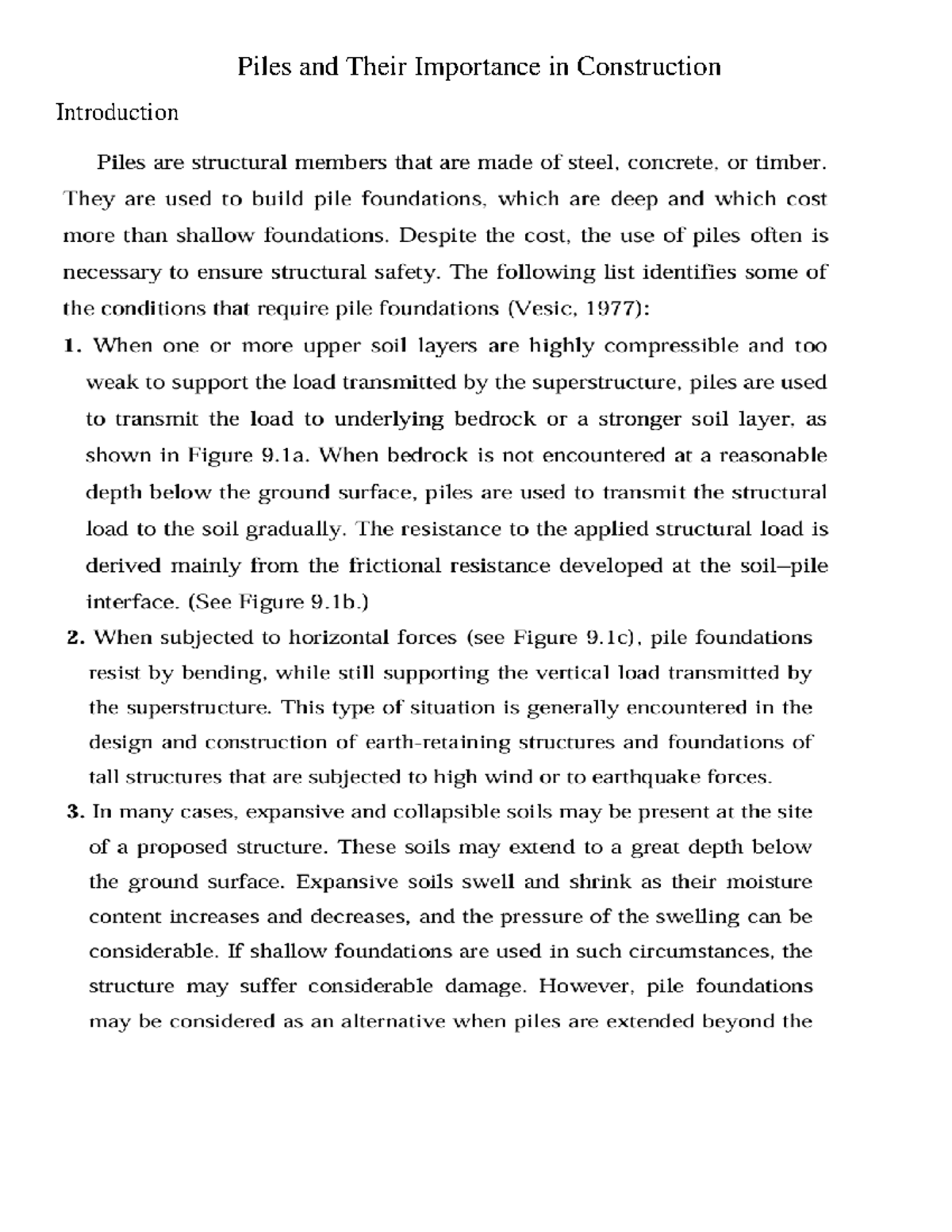 Construction Techniques and Applications of Piles in Civil Engineering ...