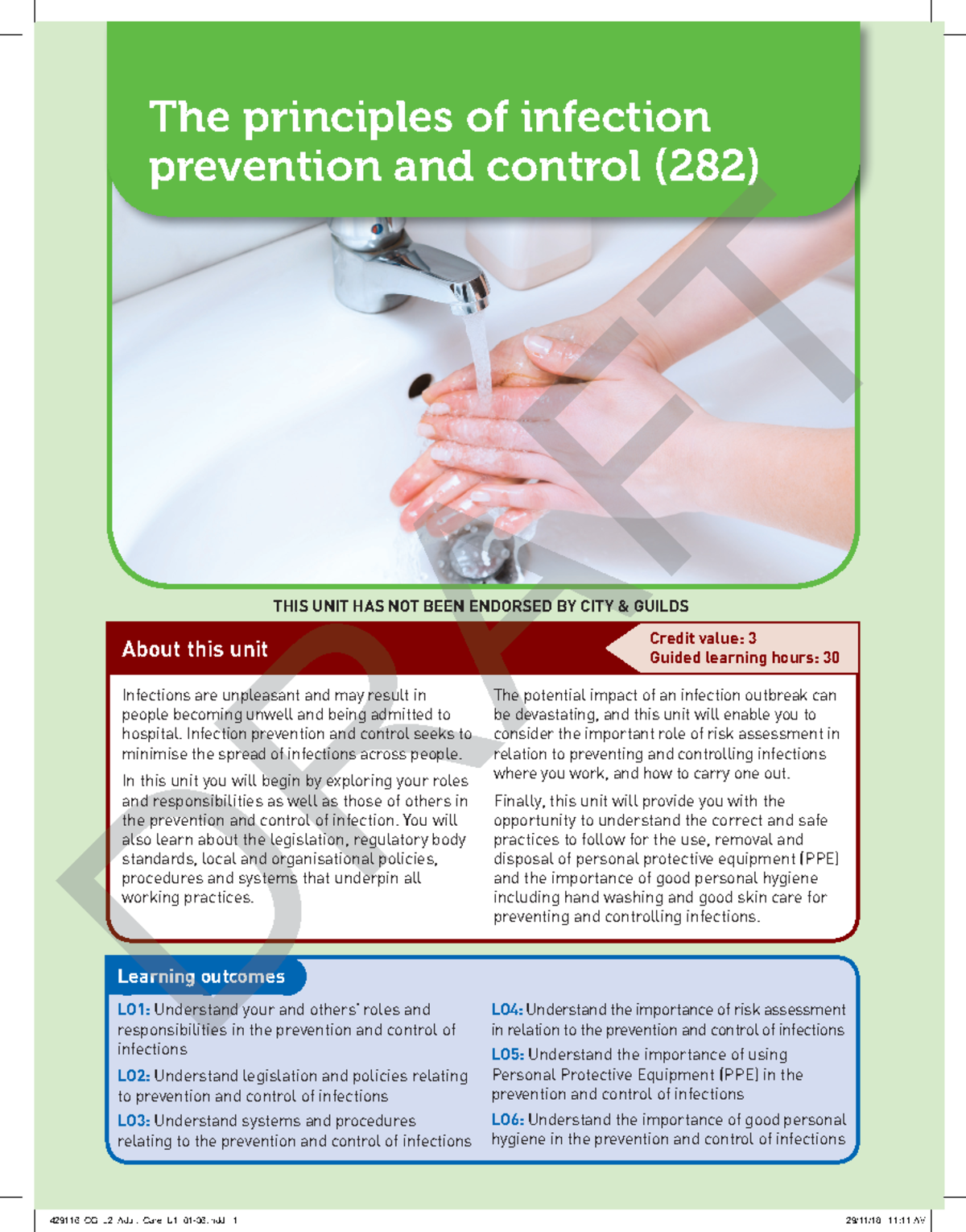 Unit-282 draft infection control - The principles of infection ...
