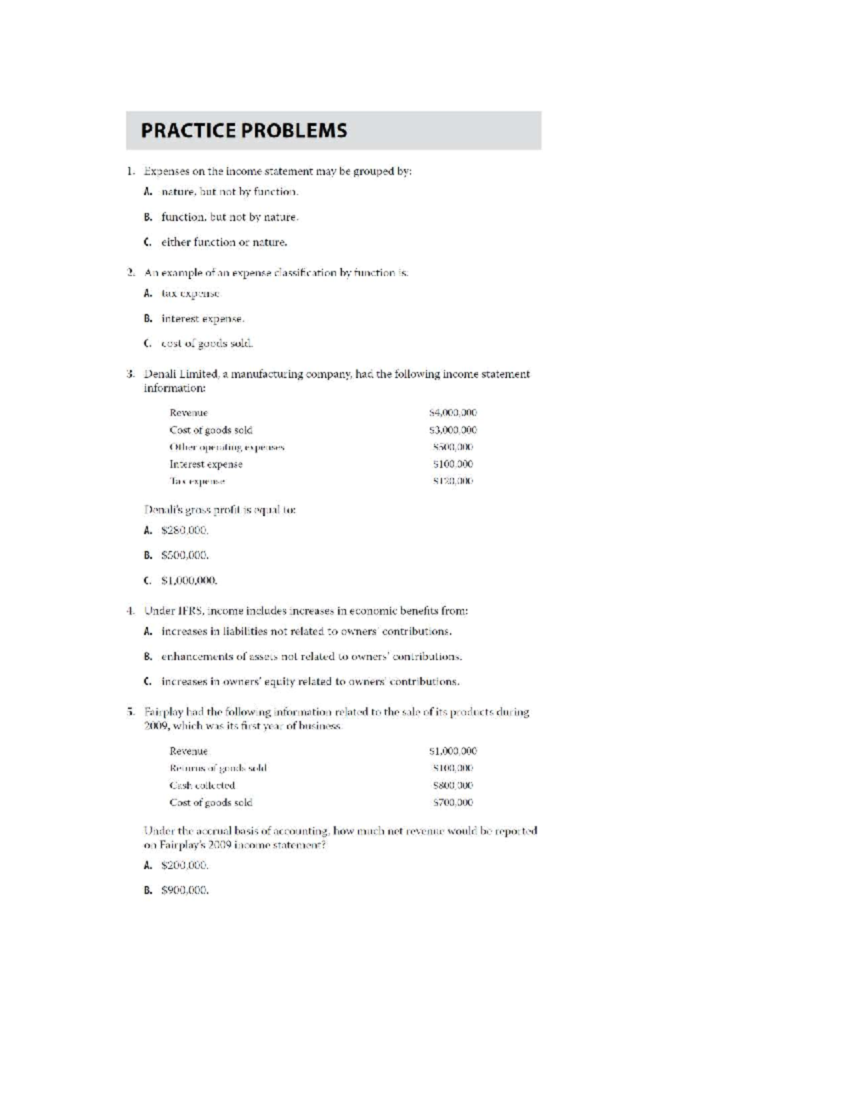 Module 3 - Practice Q&A: Understanding Income Statements - Studocu