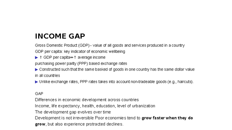 Econ 313 Midterm Review: Income Gap, Poverty, and Growth Dynamics - Studocu