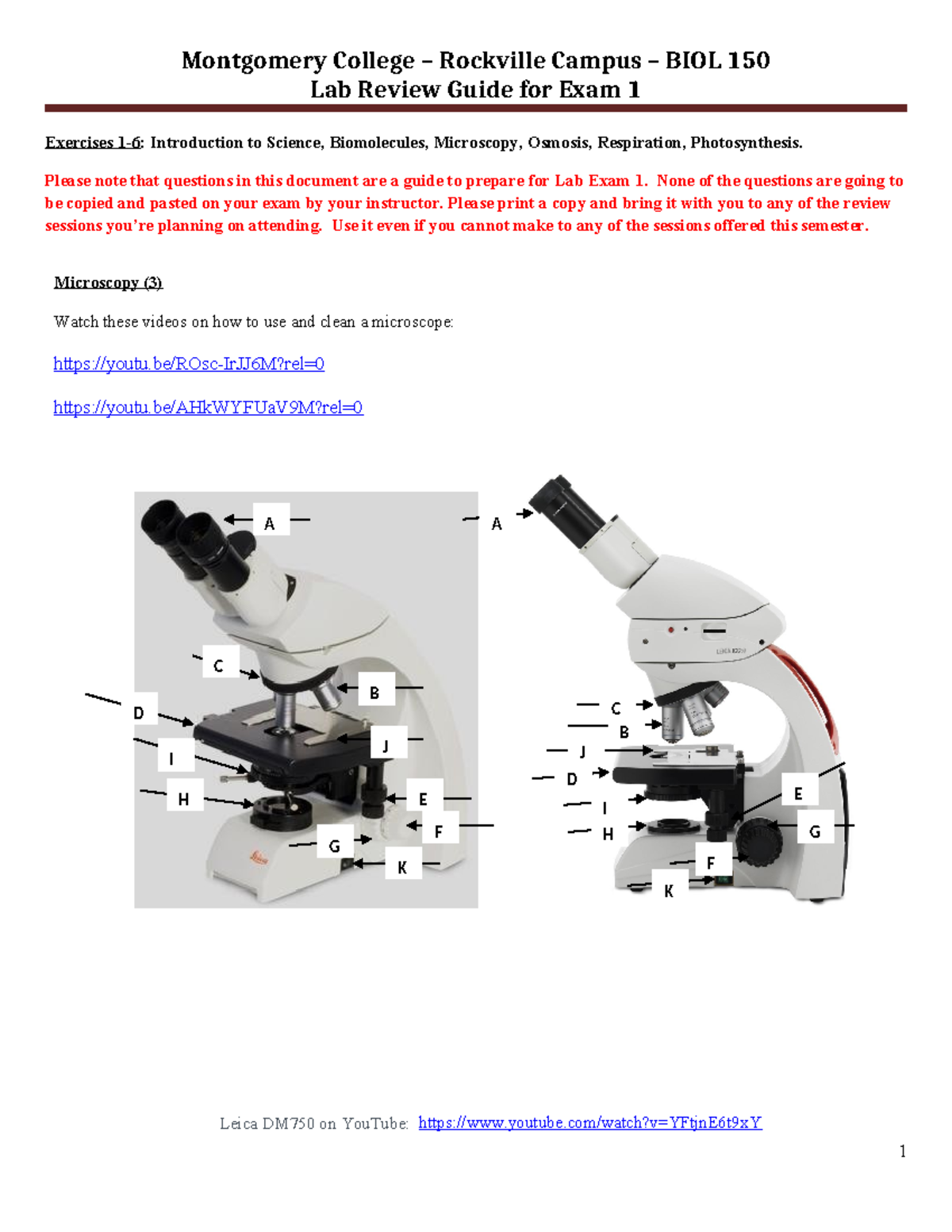 BIOL 150 Lab Exam 1 Review Guide - Fall 2020 - Studocu