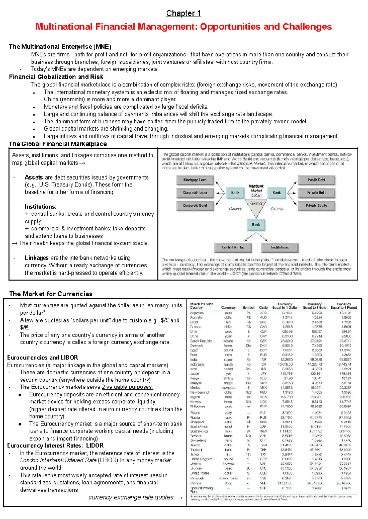 Chapter 1: Multinational Financial Management - Opportunities ...