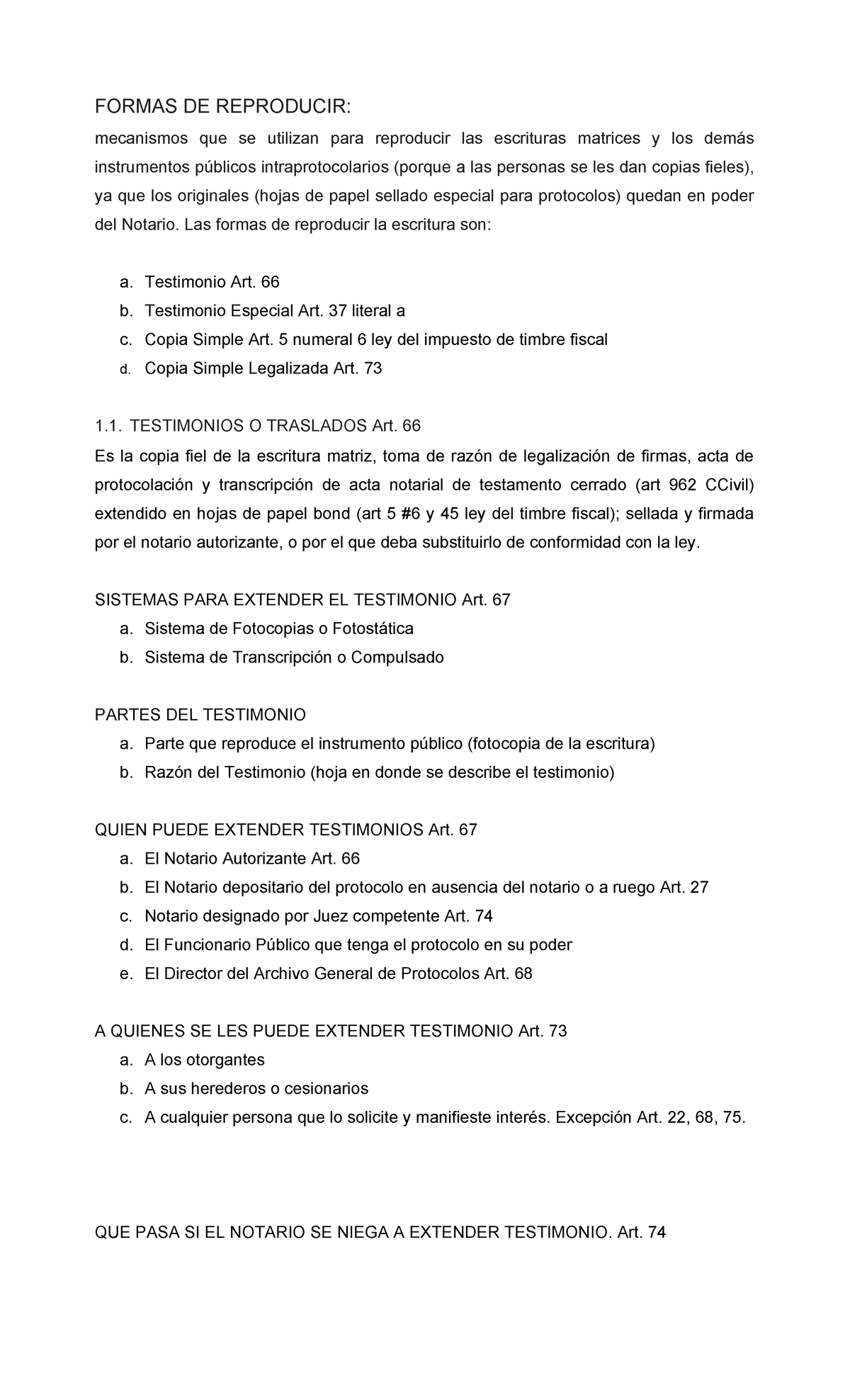 FORMAS DE REPRODUCIR: Mecanismos y Clases de Testimonios (988888) - Studocu