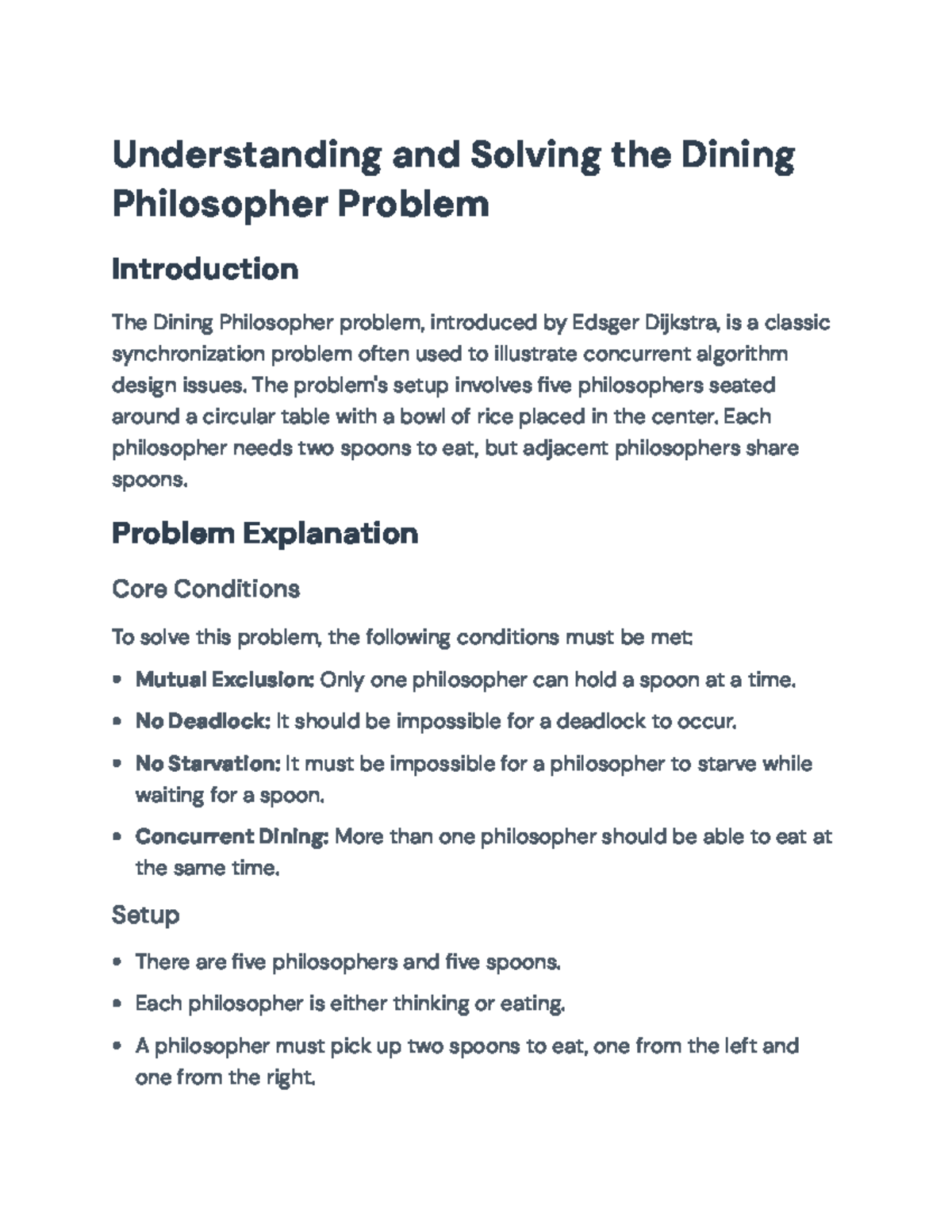 Dining Philosopher Problem: Solutions and Synchronization Algorithms ...
