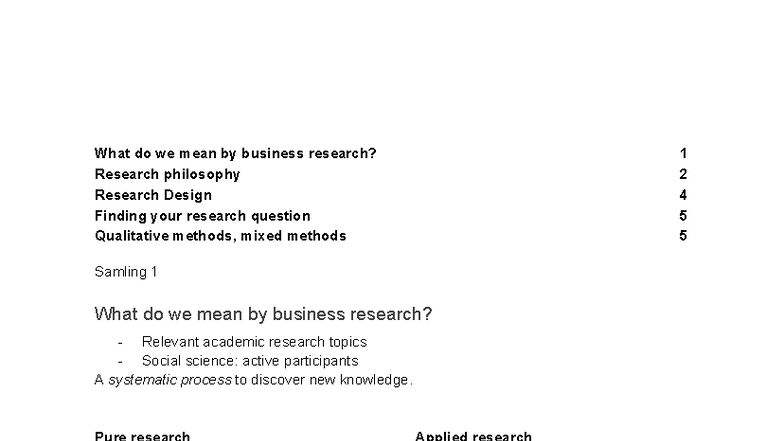 Business Research Methods: Qualitative & Quantitative Insights (BUS 101 ...