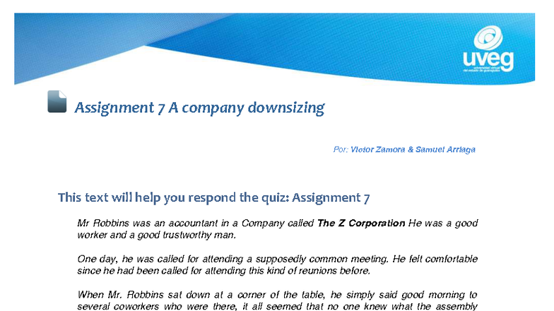 Assignment 7: Company Downsizing - Final Exam Insights - Studocu