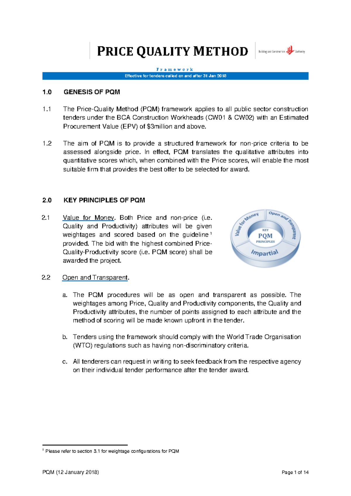 Pqm framework - PRICE QUALITY METHOD F r a m e w o r k Effective for ...