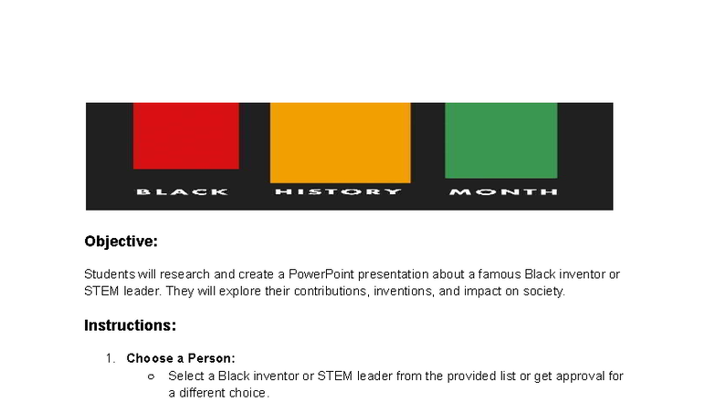 Black History STEM Project: Famous Inventors & Leaders Presentation ...