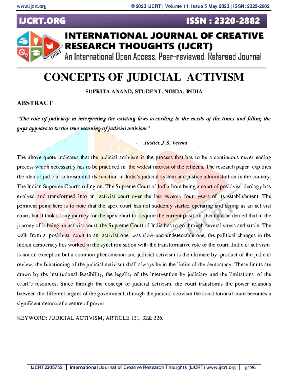 Judicial Activism in India: An Analysis of Its Impact and Evolution ...
