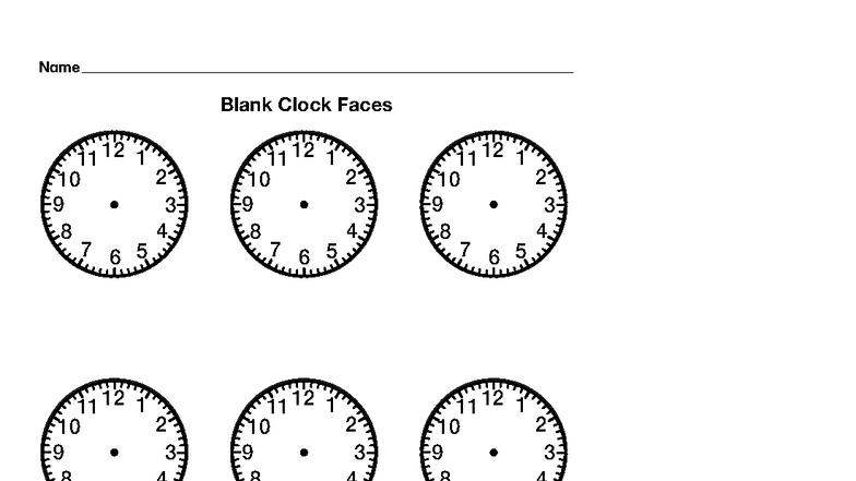 Visual Timetable: Blank Clock Faces for Grade 2 Activities - Studocu