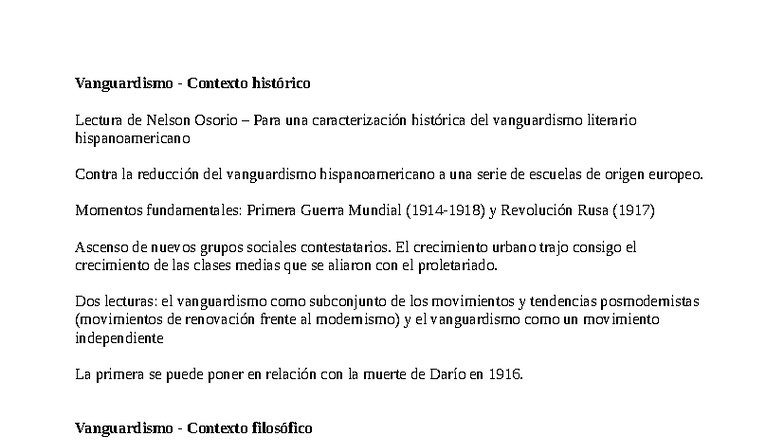 Notas sobre Vanguardismo y Posvanguardismo: Contexto Histórico y ...