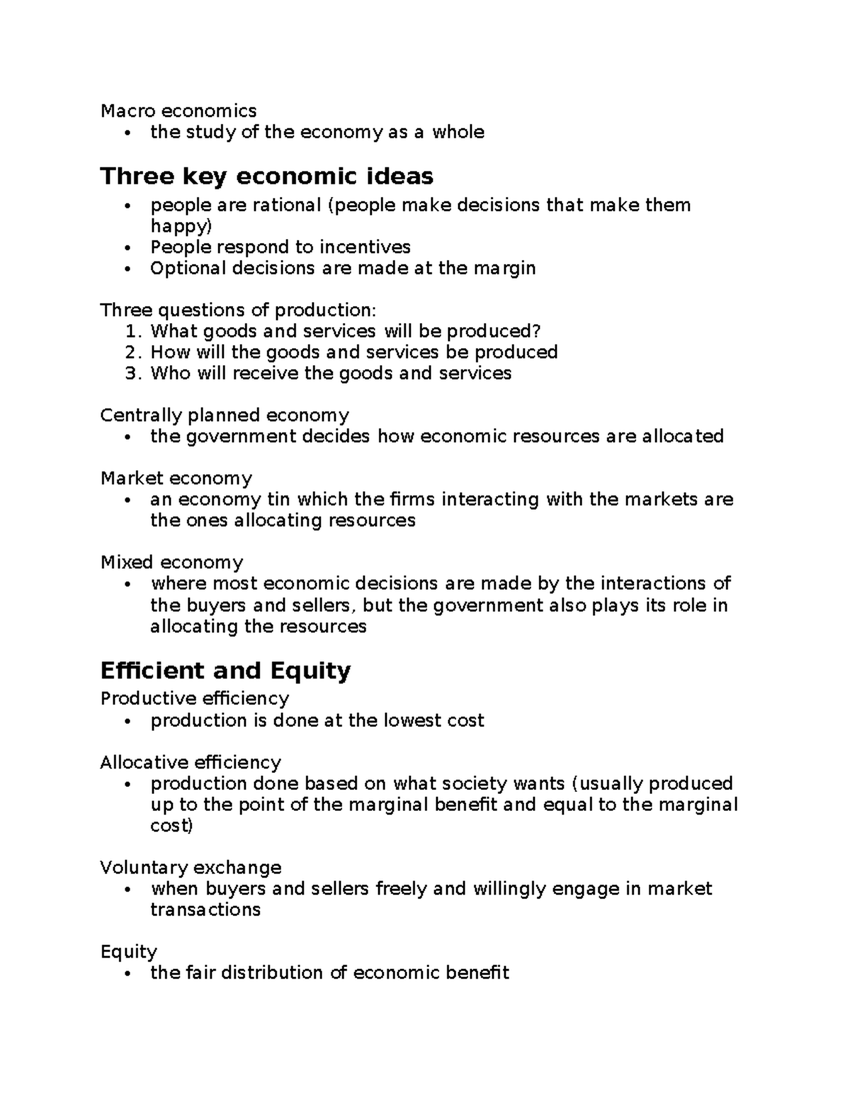 Macro Economics Overview: Key Concepts & Terms (Macro 101) - Studocu