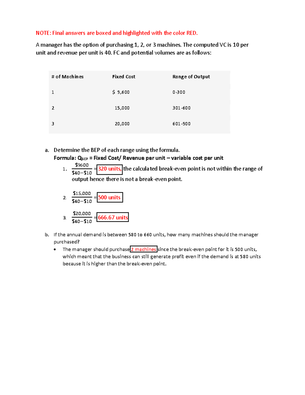 BBMD FA NOV23 - NOTE: Final answers are boxed and highlighted with the ...