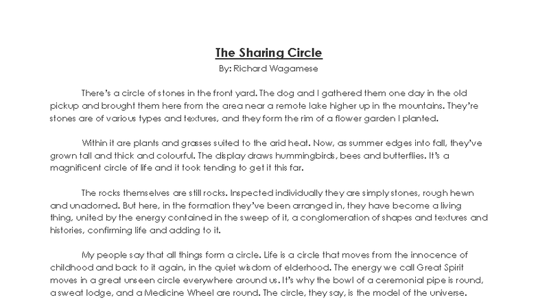 The Sharing Circle: Exploring Indigenous Wisdom and Community ...