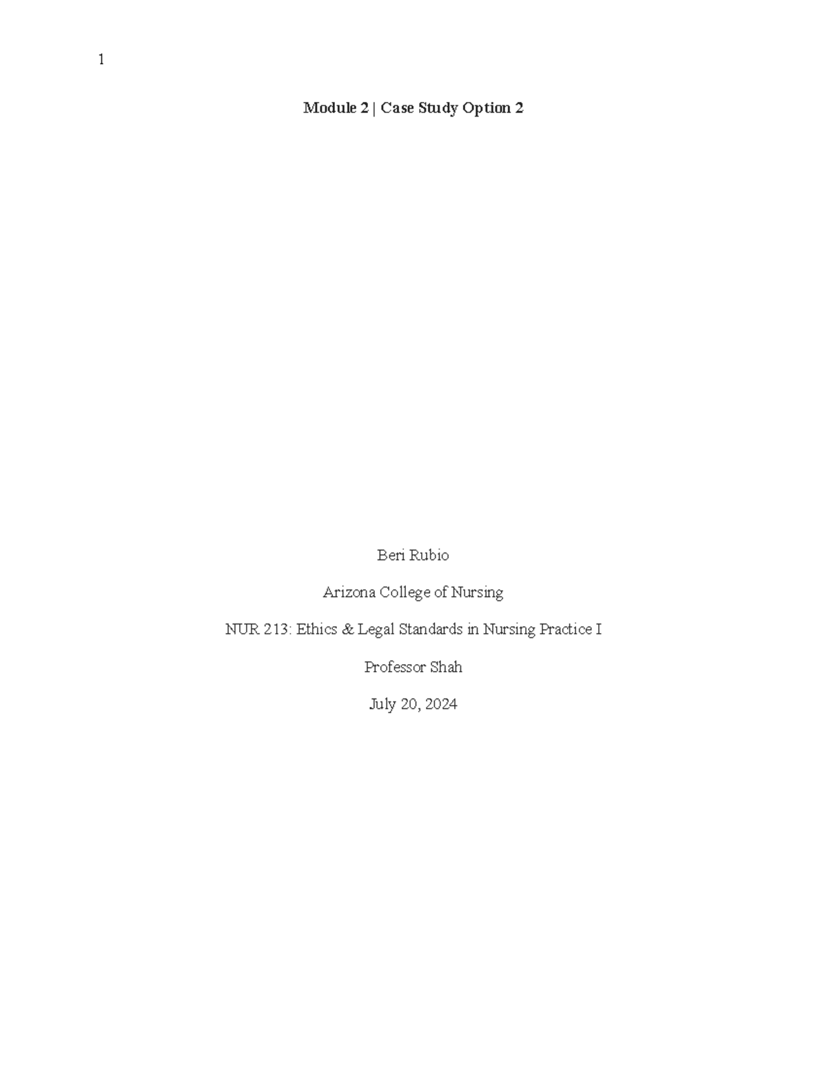 Module 2 Case Study - Hope this helps - Module 2 | Case Study Option 2 ...