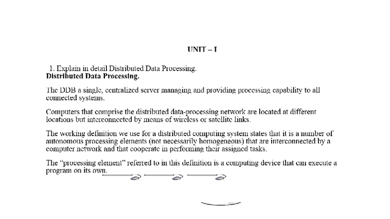 Unit I: Detailed Study on Distributed Data Processing (DDB 101) - Studocu