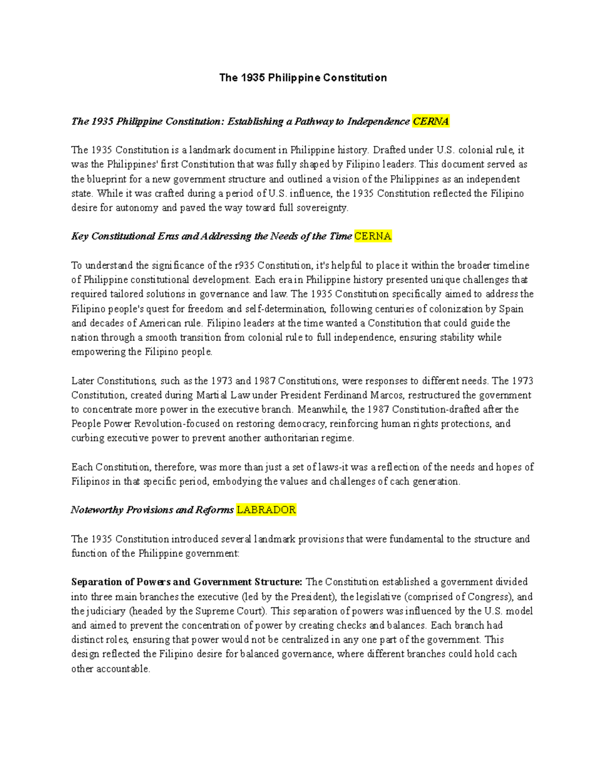 The 1935 Philippine Constitution: A Blueprint for Independence and ...