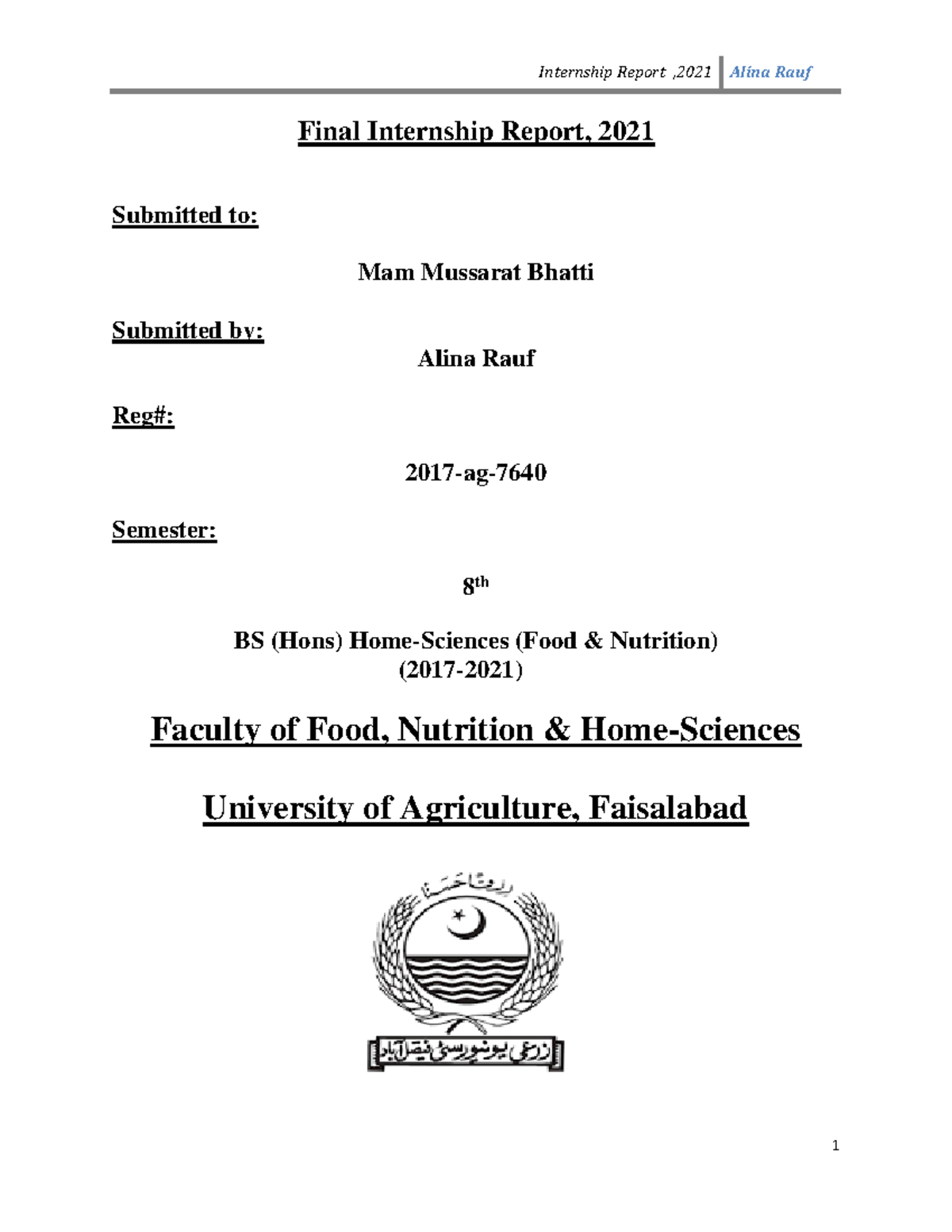 Untitled - internship report - Final Internship Report, 2021 Submitted ...