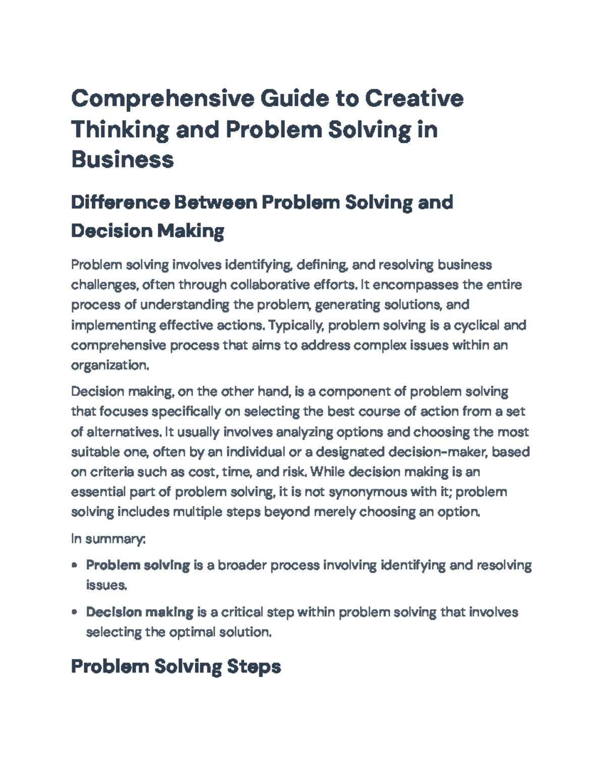 Comprehensive Guide to Creative Thinking & Problem Solving Techniques ...