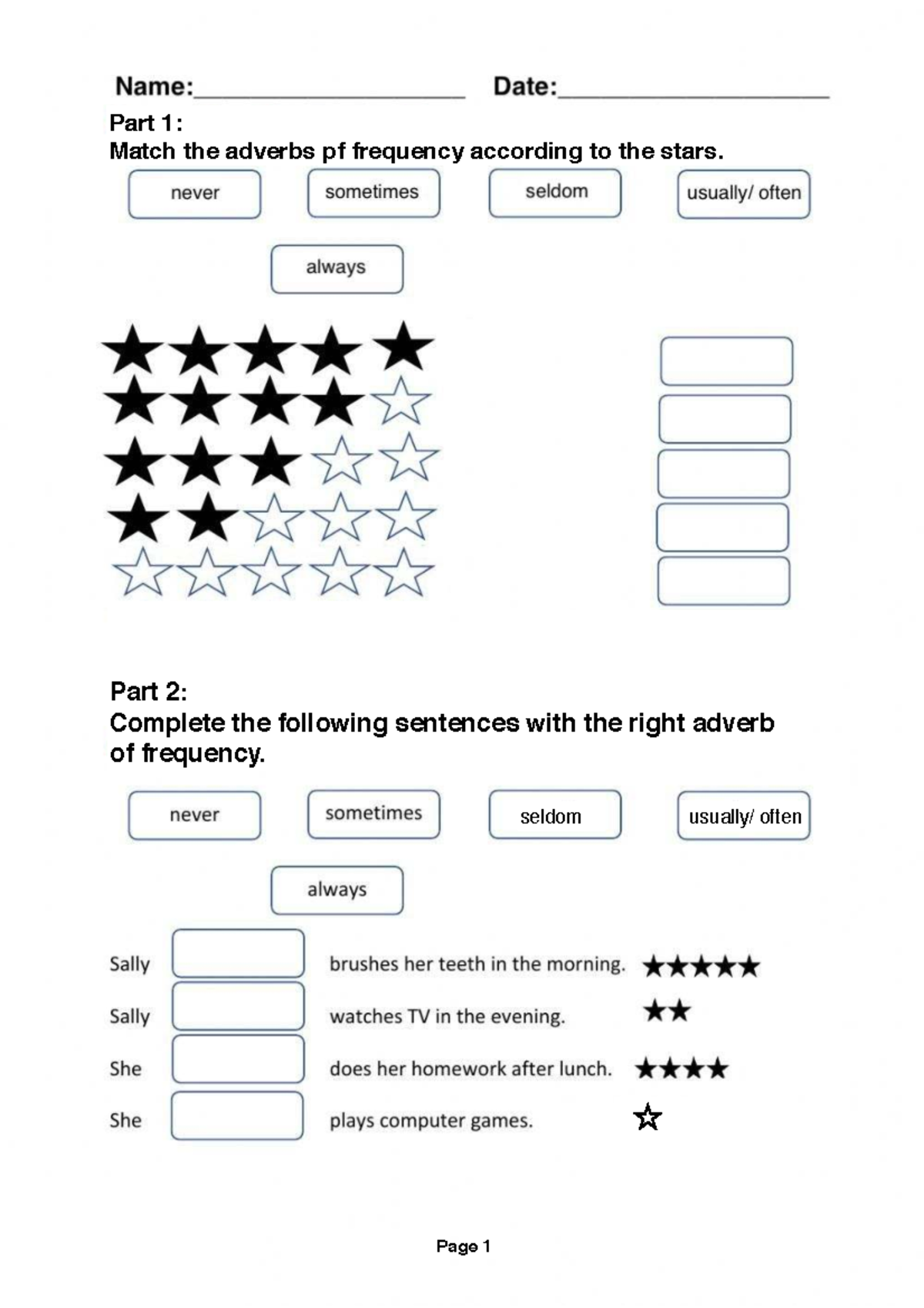 （4WS）Adverbs of Frequency: Exercises and Answers - Studocu