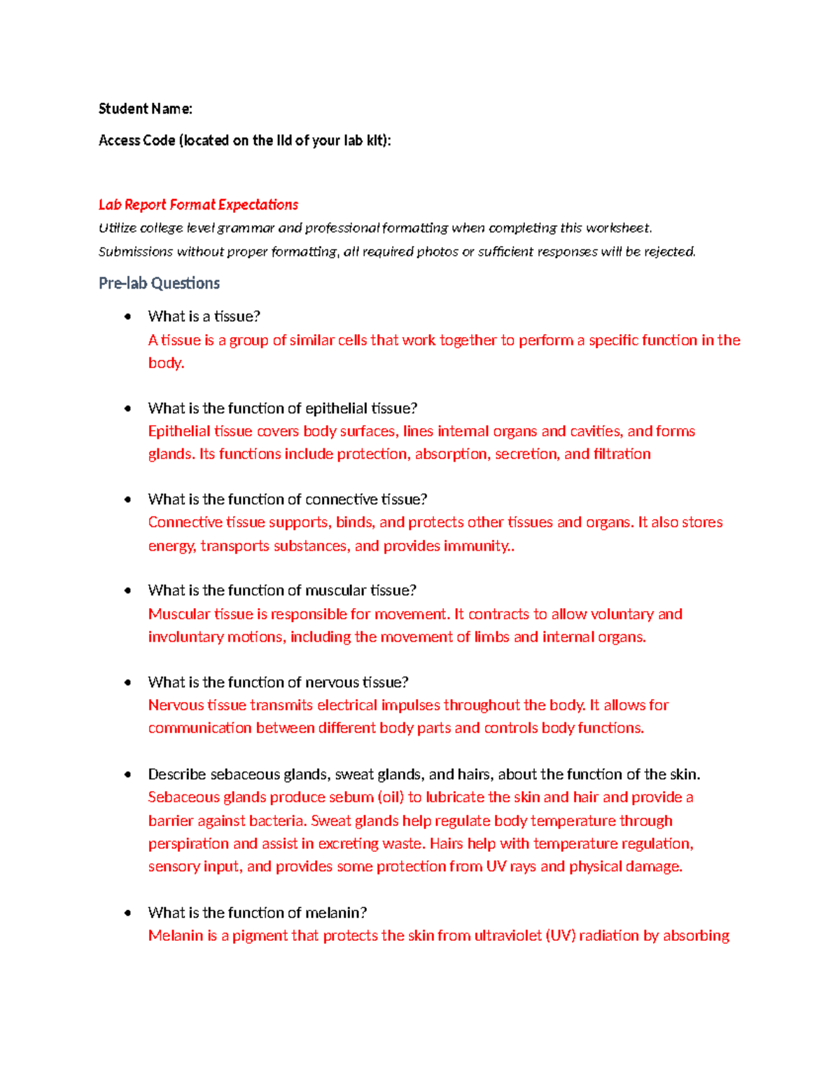 Lab 5 - Assignment and Lab Report Format Expectations - Studocu