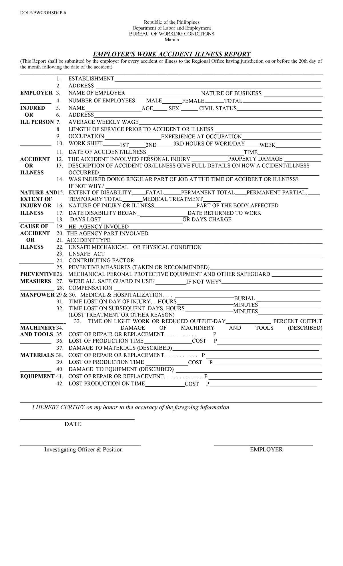 RSO-DOLE - FOR SAFETY OFFICER - DOLE/BWC/OHSD/IP- Republic of the ...