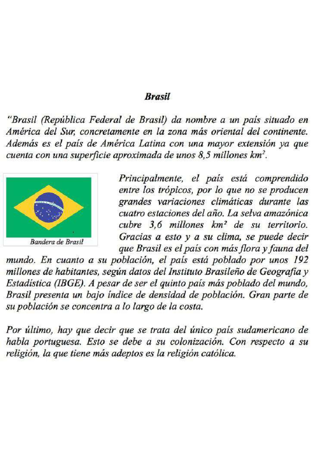 Estudio sobre Brasil: Geografía, Población y Cultura - Studocu