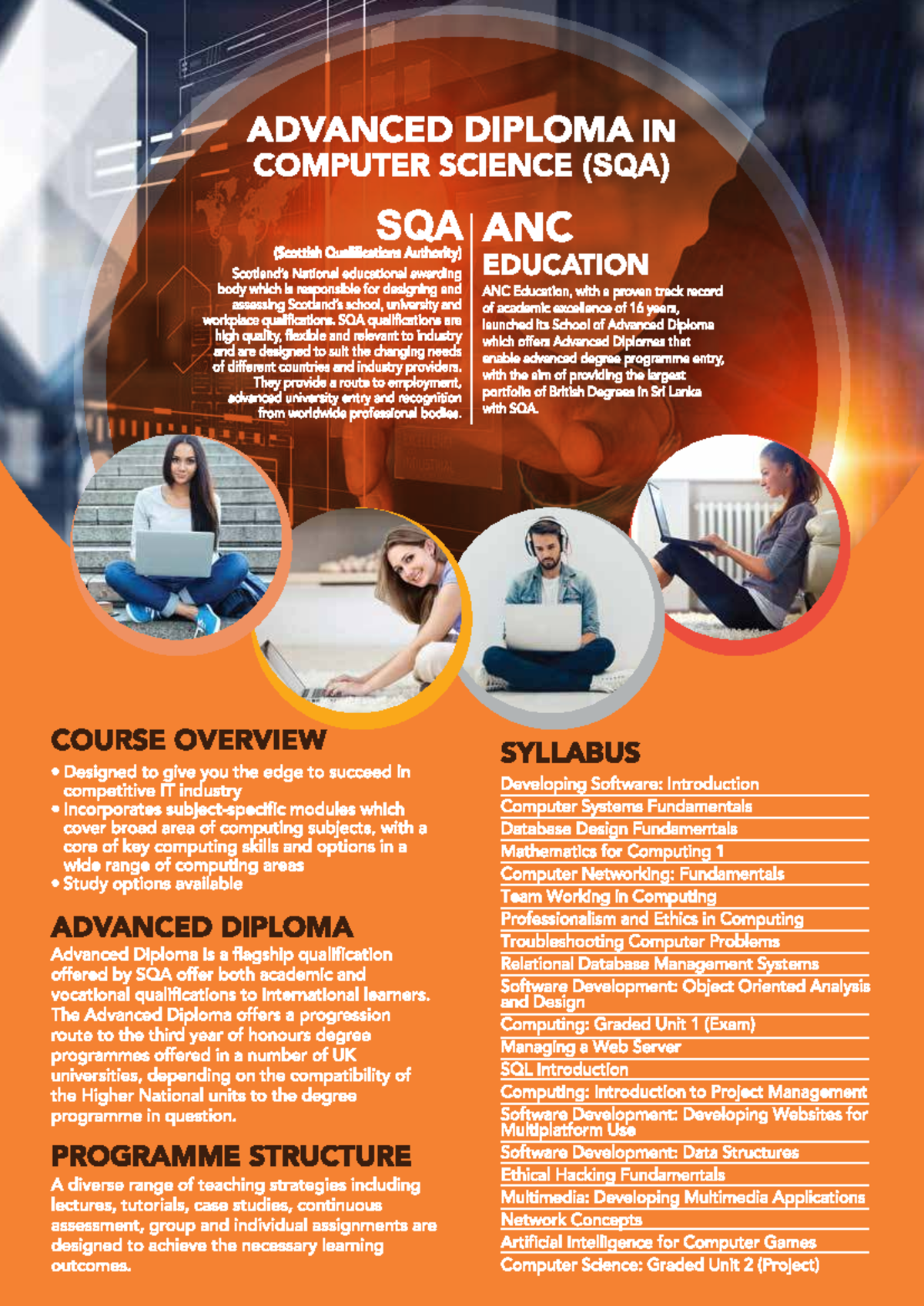 Advanced Diploma in Computer Science (SQA) - Eflyer Overview - Studocu