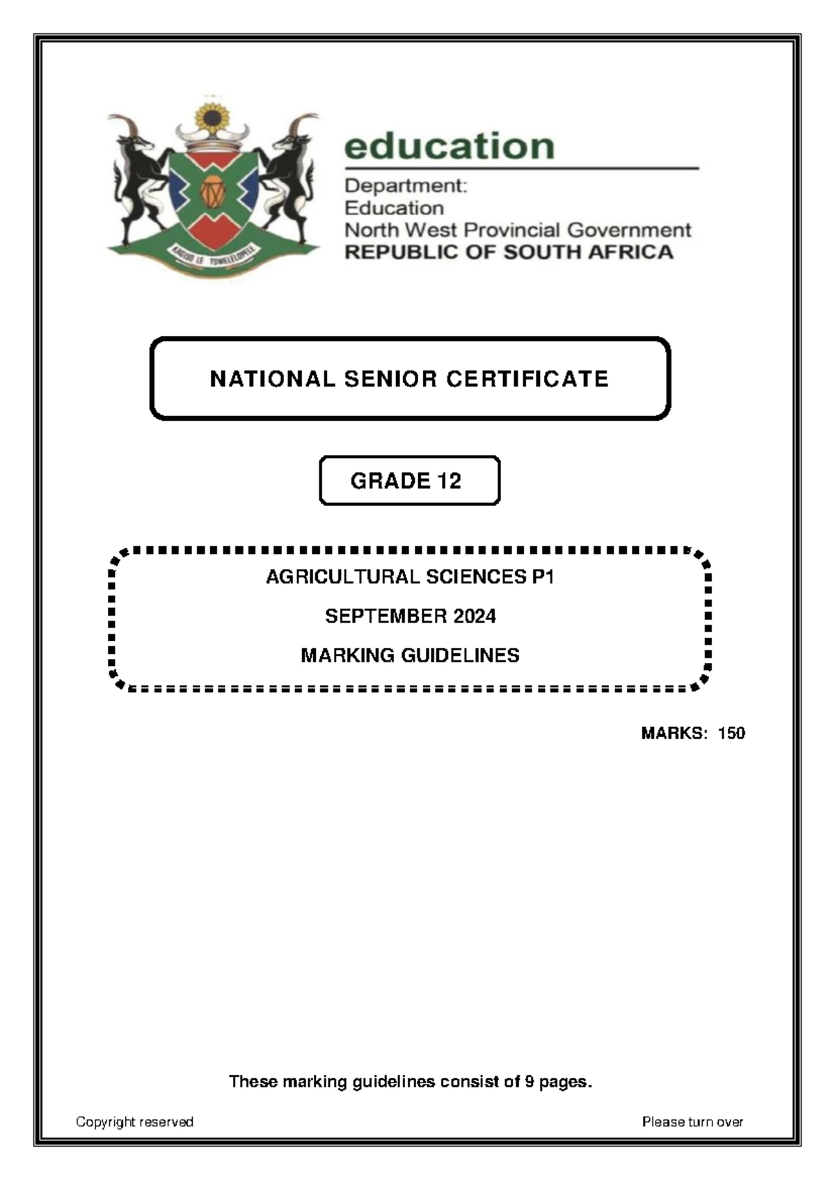 Agricultural Sciences P2 Grade 12 Preparatory Exam September 2024 QP - Studocu