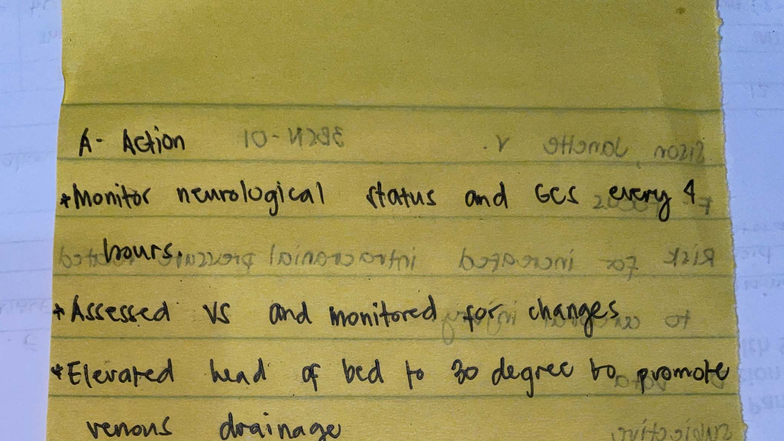 FDAR - Monitoring Neurological Status and GCS in Action Y 20212 - Studocu