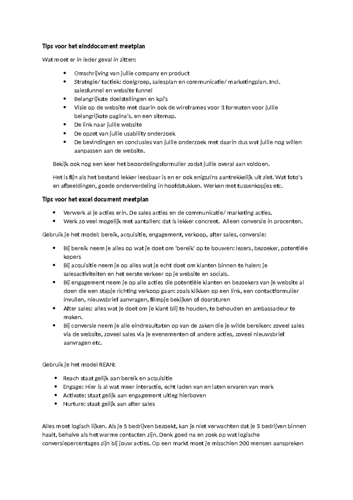 Tips voor het Einddocument Meetplan: Structuur en Inhoudseisen ...