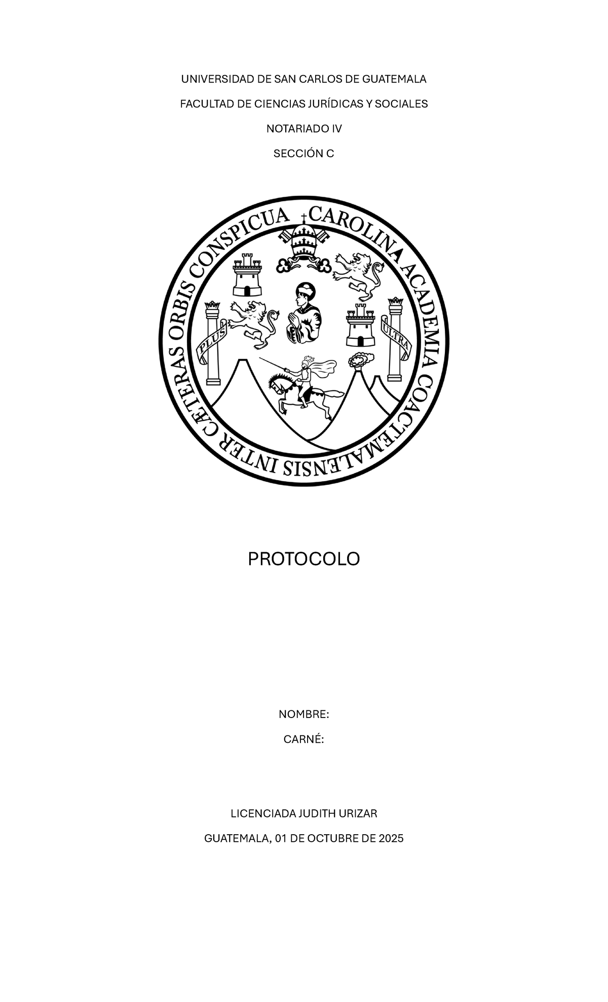 Protocolo Notarial IV - Carátula 2025 - USAC - Studocu