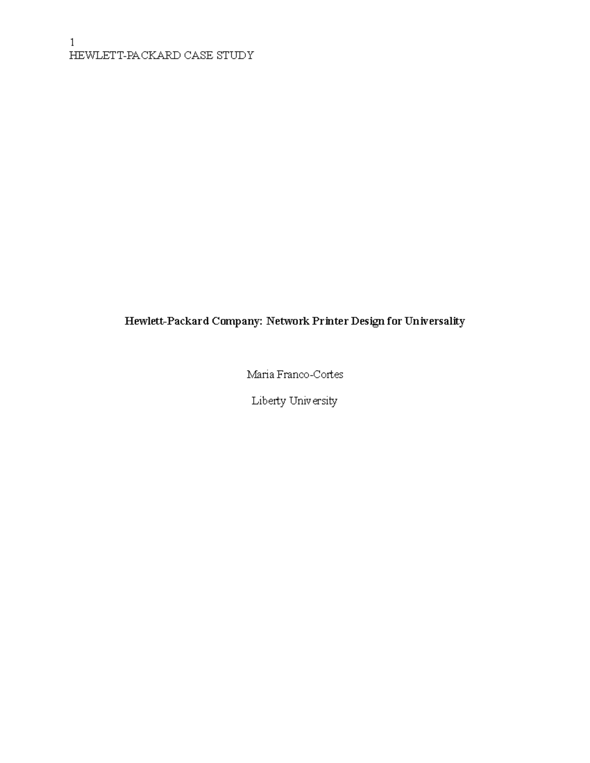HP Case Study: Innovations in Network Printer Design and Strategy - Studocu