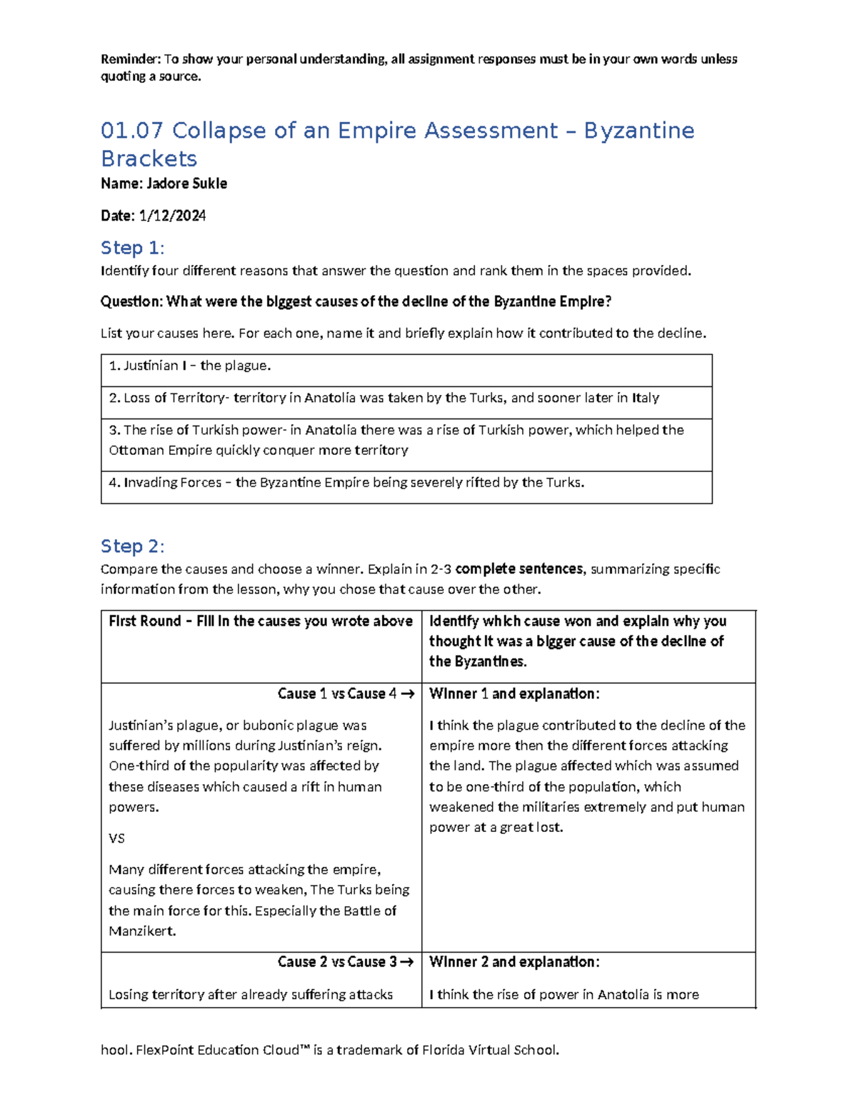 Collapse of the Byzantine Empire: Causes of Decline Assessment - Studocu
