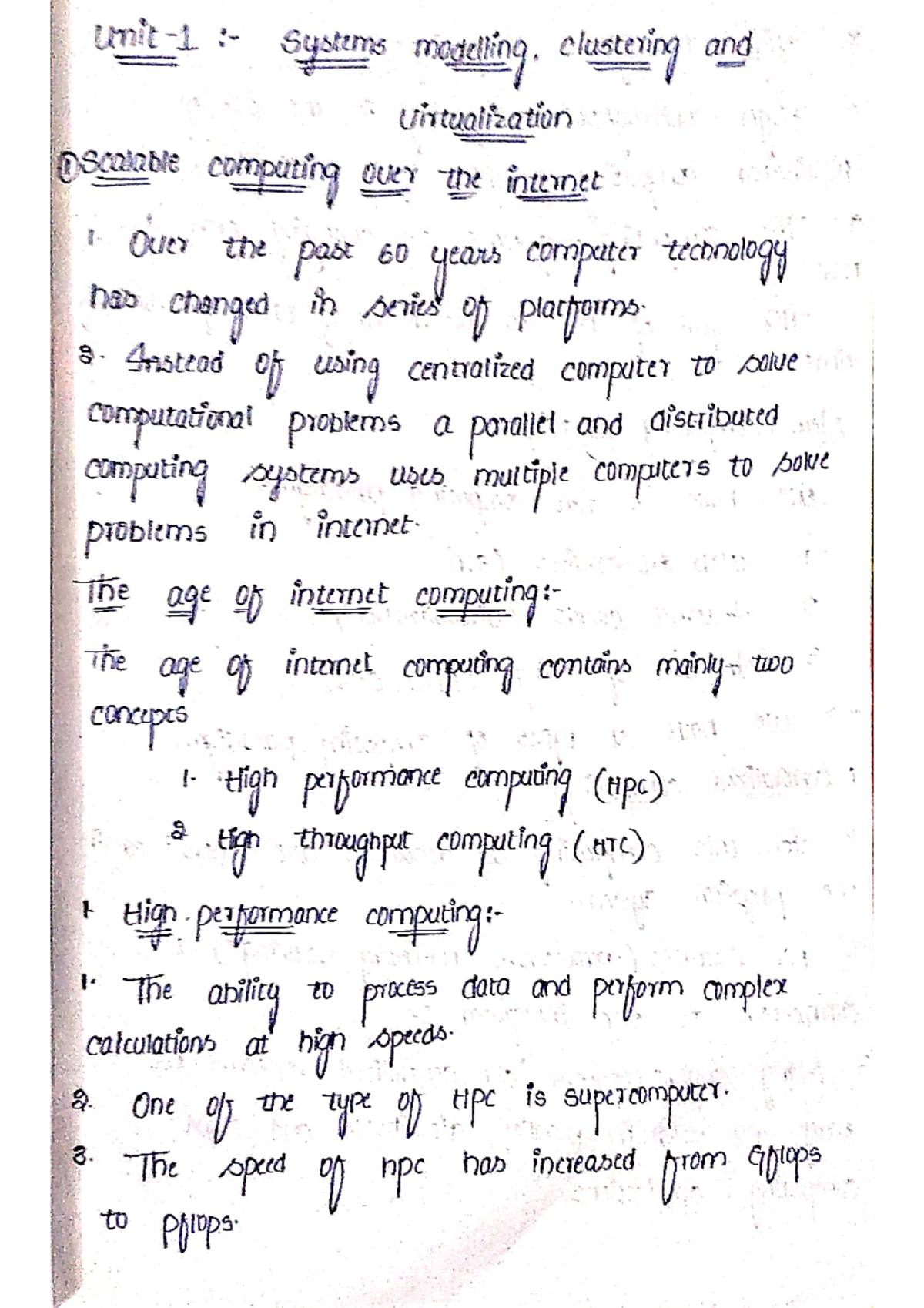 Cloud Computing Unit 1: Systems Modelling, Virtualization, and ...