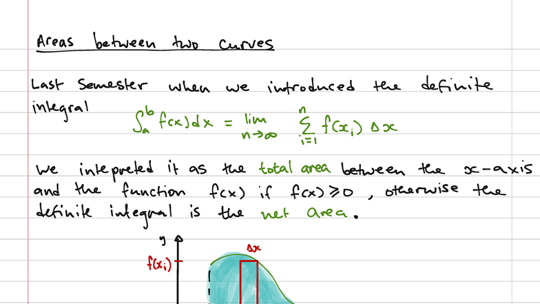 Areas Between Two Curves - Math 11 Lecture Notes - Studocu