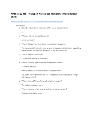 Pogil Cell Membrane Structure and Their Functions - Cells: Membrane ...