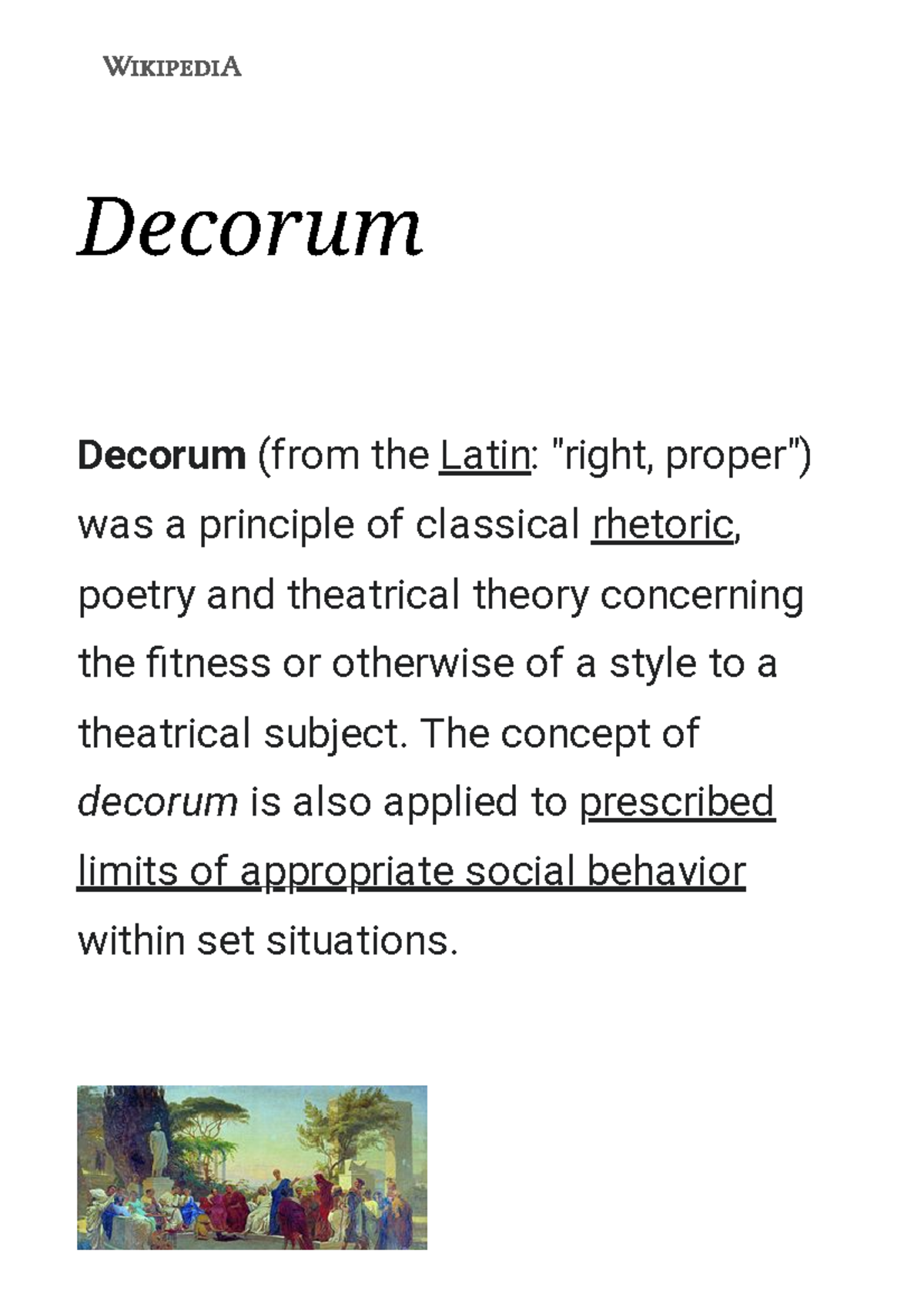 Decorum in Classical Rhetoric and Theatre: A Study on Appropriateness ...
